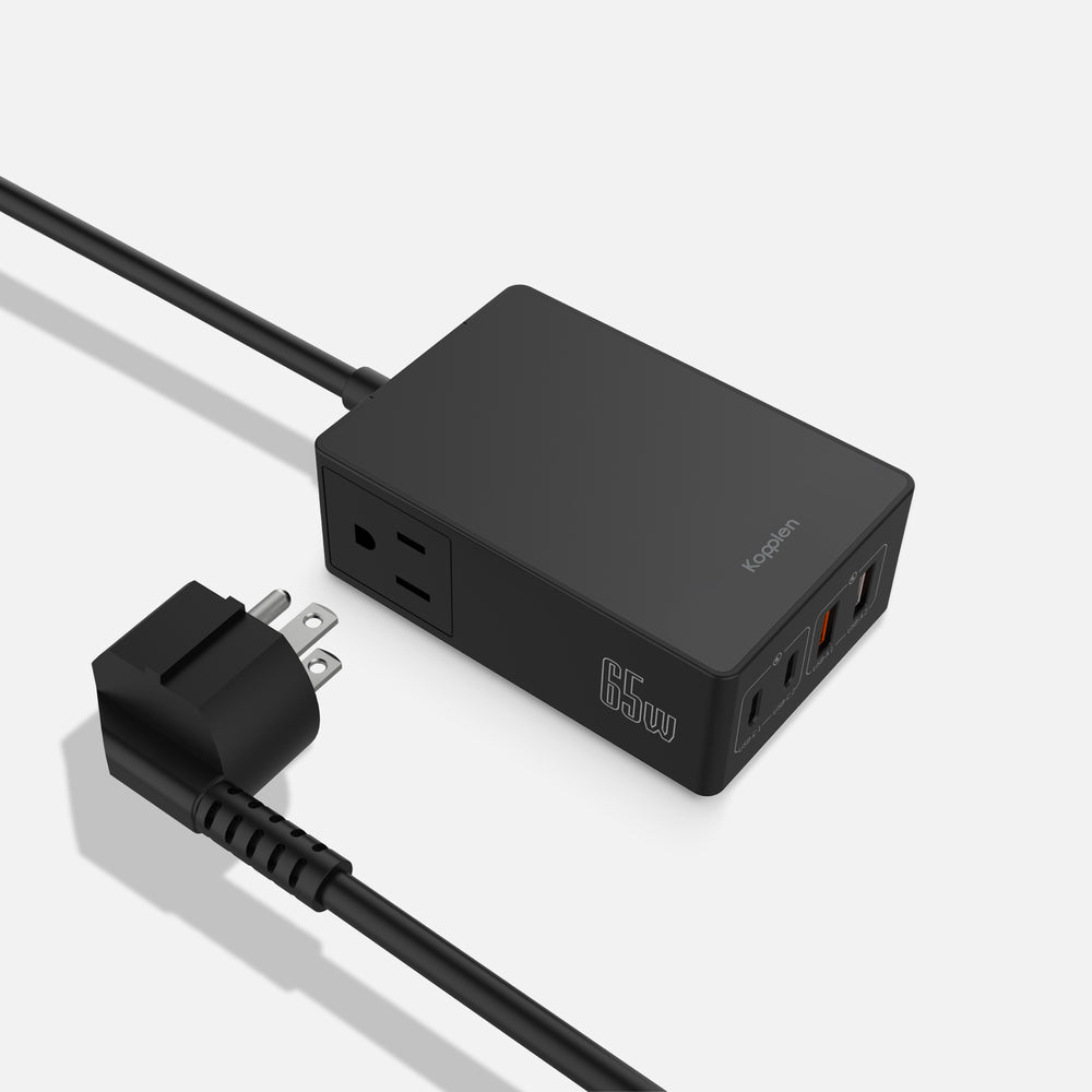 6-in-1 Power Hub | Dual AC Outlets | 65W USB-C Power Delivery